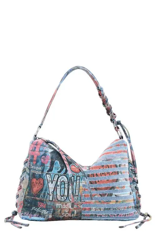 Desigual Medium Mixed Denim Shoulder Bag