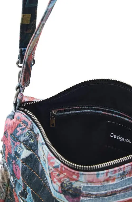Desigual Medium Mixed Denim Shoulder Bag