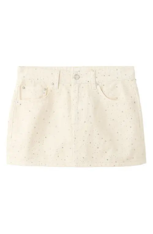 Mango Embellished Denim Mini Skirt - Off White