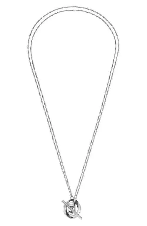DIESEL® Stainless Steel Globe Pendant Necklace With Toggle Closure