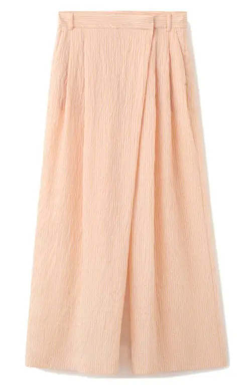 Mango Striped Pleated Wide Leg Pants