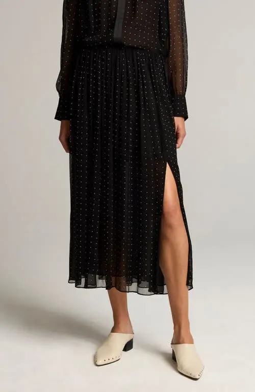 Vince Heat Set Dot Sheer Midi Skirt - Black