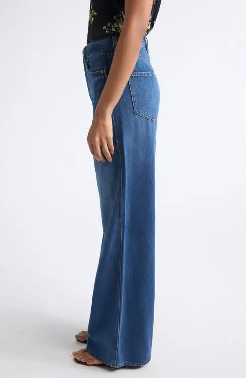 Veronica Beard Kasey Mid Rise Wide Leg Jeans