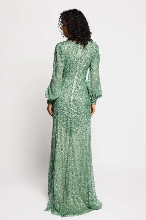 BEAUUT Embellished Sequins Net Gown