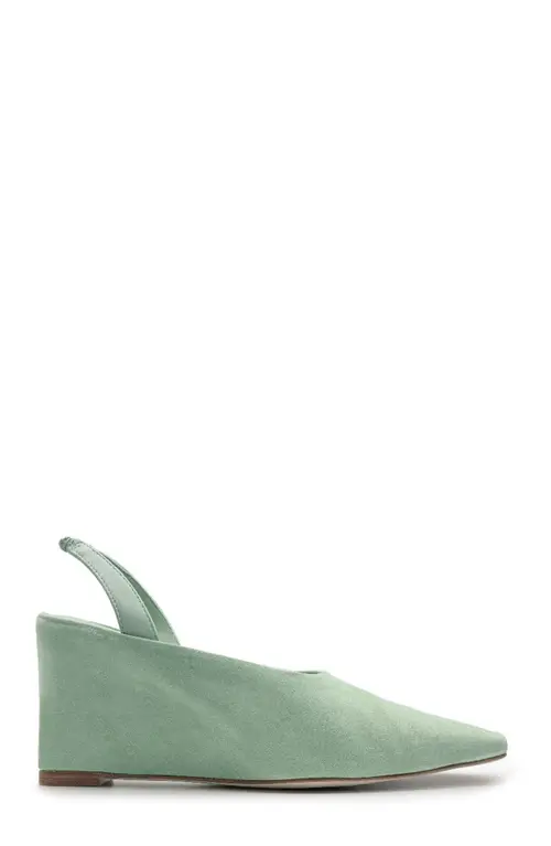 DANIELLA SHEVEL Sloane Wedge With Square Toe - Mint