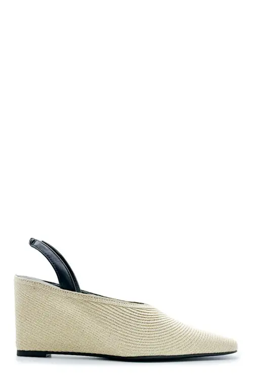 DANIELLA SHEVEL Sloane Wedge With Square Toe - Natural