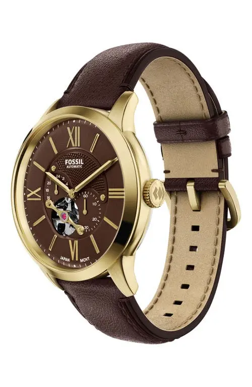 Fossil Townsman Automatic Leather Strap Watch