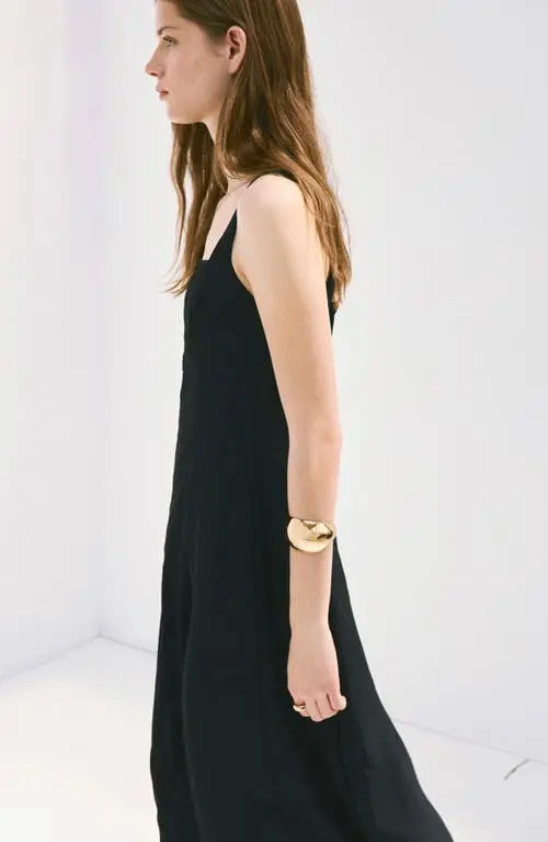 Mango Crinkled A-line Dress - Black