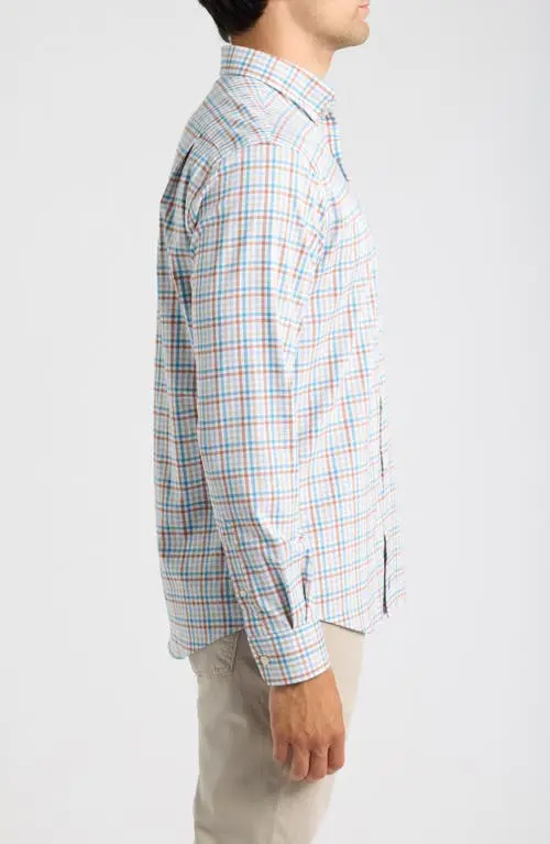 Johnnie-o Redwood Check Plaid Long Sleeved Button Down Shirt