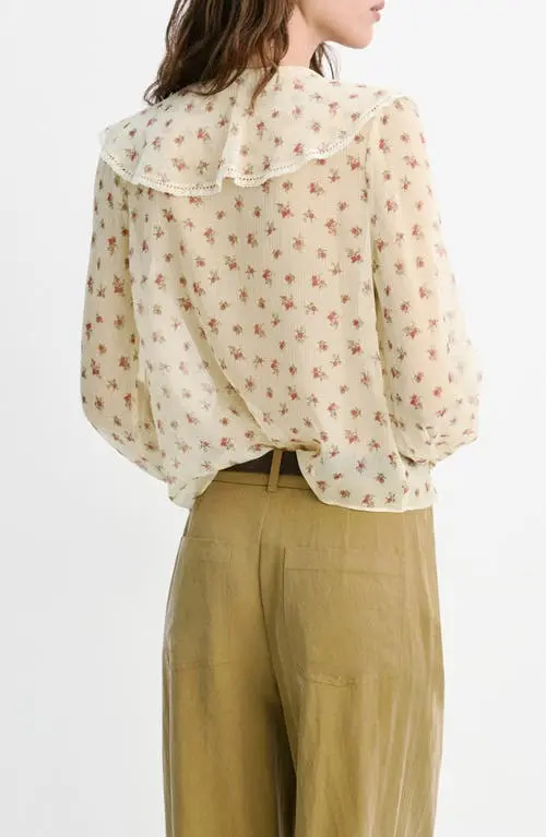 Mango Ruffled Floral Top