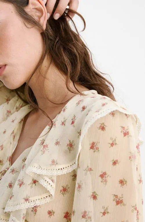Mango Ruffled Floral Top