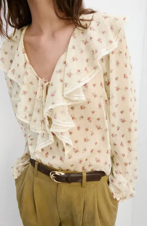 Mango Ruffled Floral Top