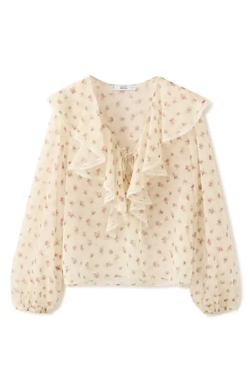 Mango Ruffled Floral Top