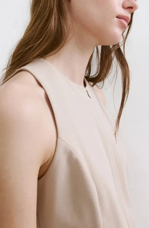 Mango Fitted Zip Vest - Sand
