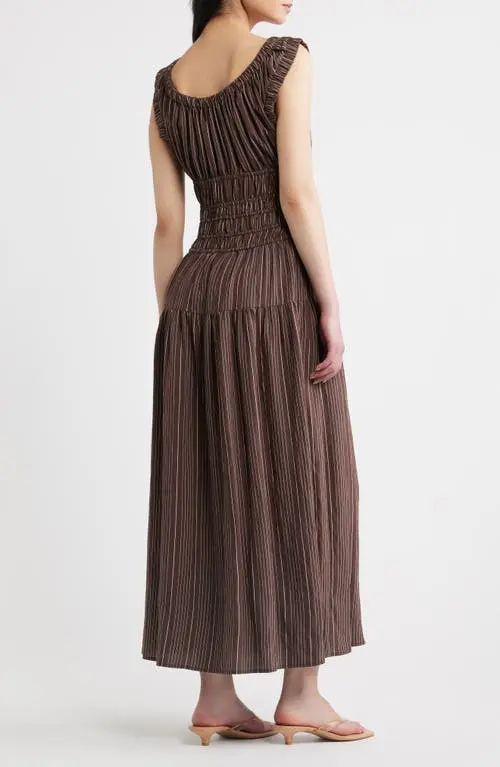 Rails Anastasia Shirred Sleeveless Maxi Dress - Chicory Stripe