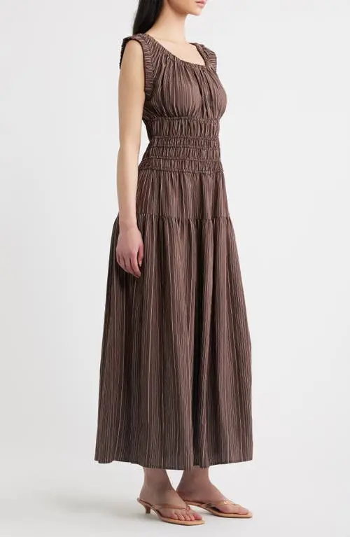 Rails Anastasia Shirred Sleeveless Maxi Dress - Chicory Stripe
