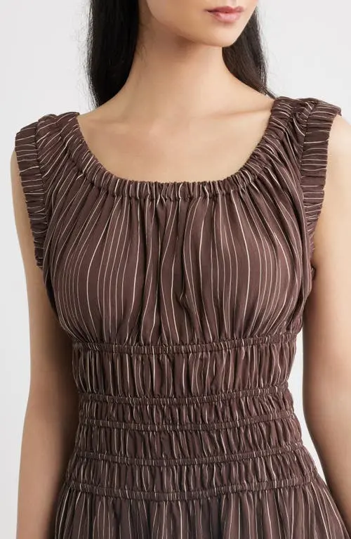 Rails Anastasia Shirred Sleeveless Maxi Dress - Chicory Stripe