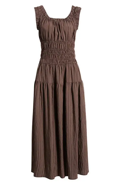 Rails Anastasia Shirred Sleeveless Maxi Dress - Chicory Stripe
