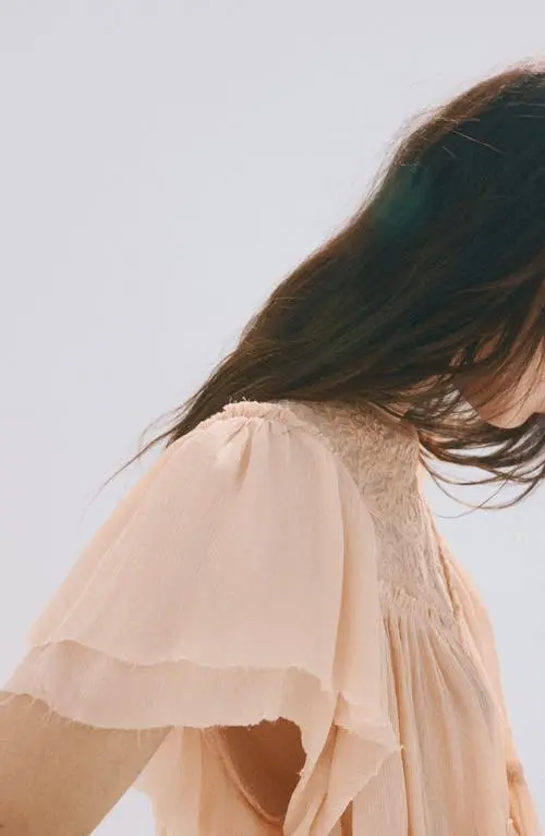 Mango Ruffled Embroidered Blouse