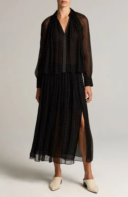 Vince Heat Set Dot Sheer Top