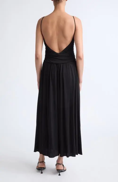 KALLMEYER Reese Ruched Sleeveless Maxi Dress - Black