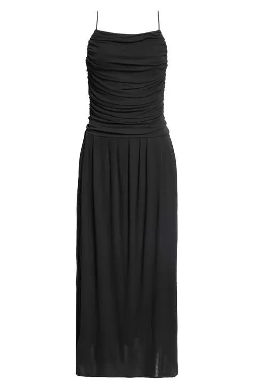 KALLMEYER Reese Ruched Sleeveless Maxi Dress - Black