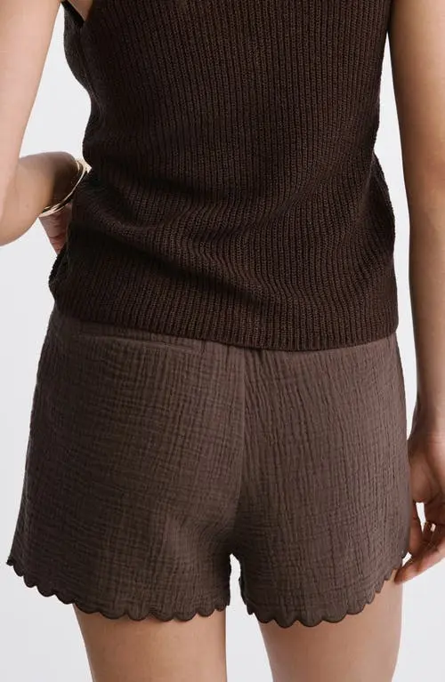 Mango Scalloped Cotton Shorts