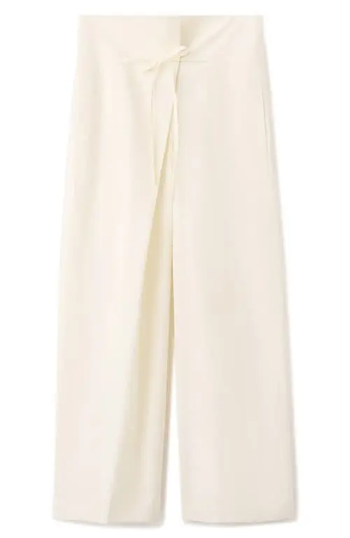 Mango Asymmetric Waist Straight Leg Cotton Pants