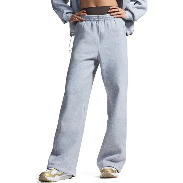 Under Armour Unstoppable Performance Fleece Wide Leg Pants - Light Grey
