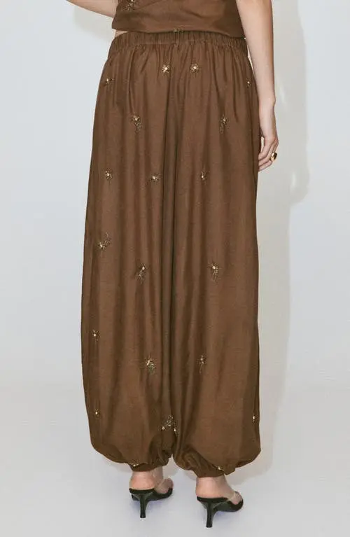Mango Beaded Embroidered Balloon Pants