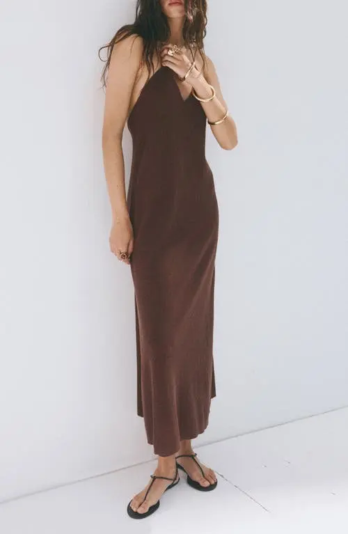 Mango Bead Detail V-neck Knit Dress