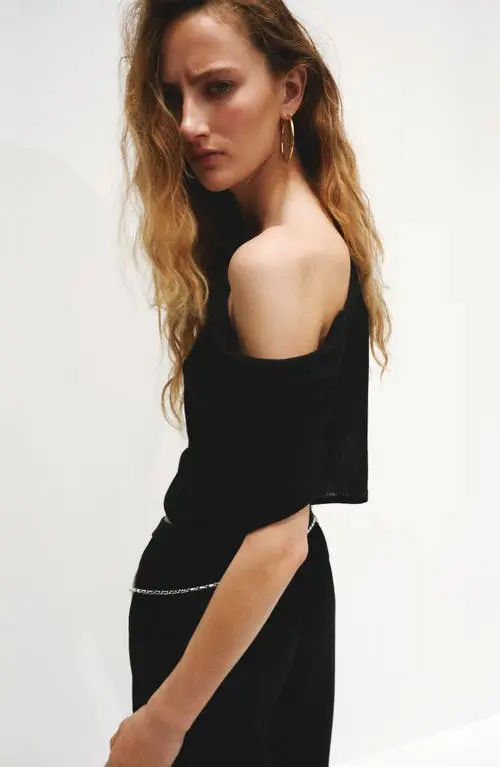 Mango Draped Neck Sweater