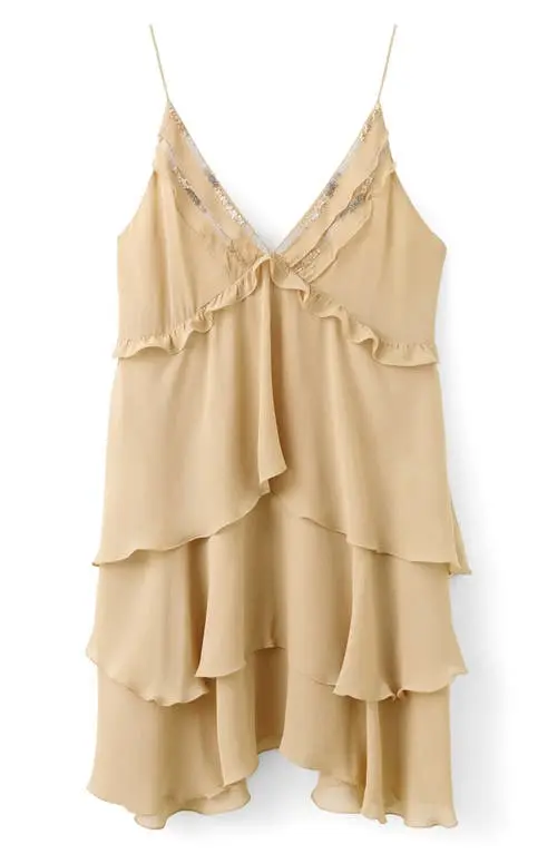 Mango Bead Detail Ruffle Sleeveless Dress