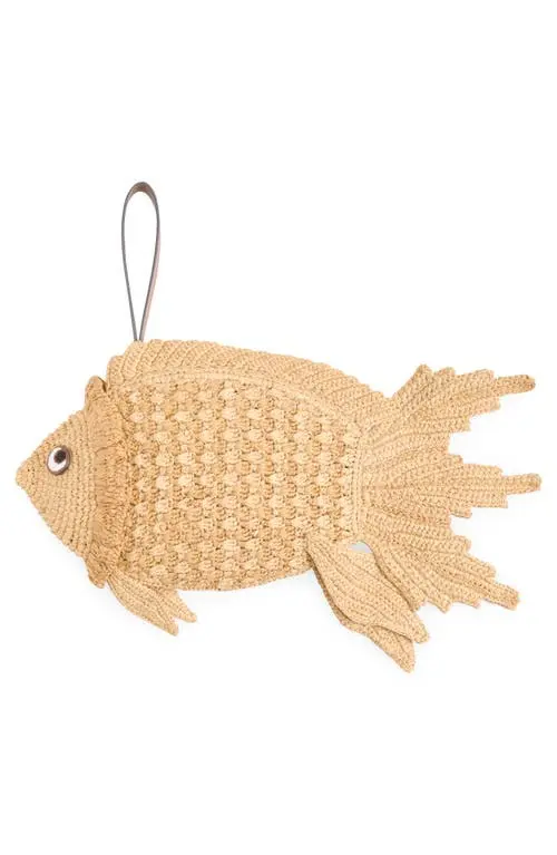ANYA HINDMARCH Crochet Raffia Fish Clutch