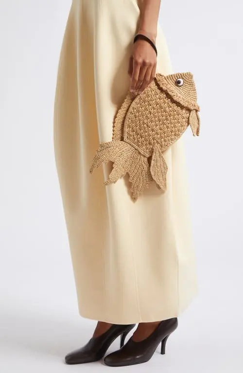 ANYA HINDMARCH Crochet Raffia Fish Clutch