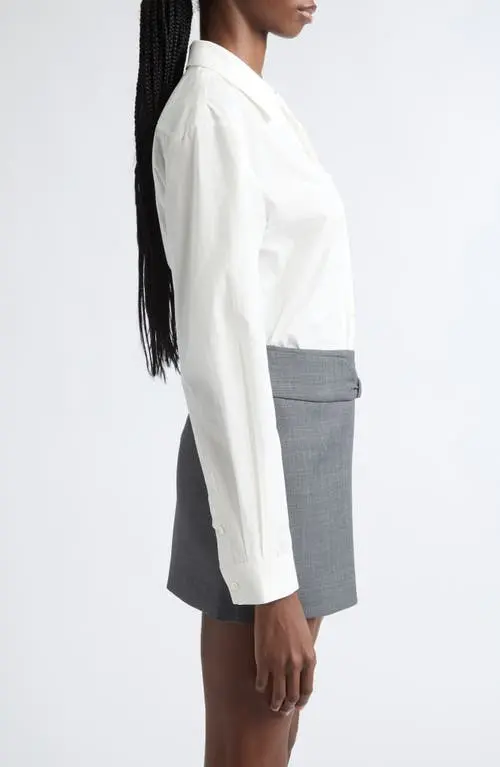 SHUSHU/TONG Open Collar Cotton Button-up Shirt