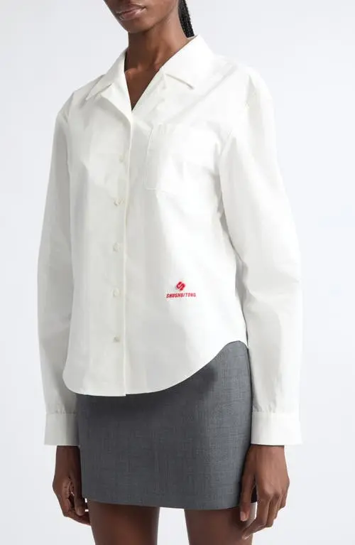 SHUSHU/TONG Open Collar Cotton Button-up Shirt