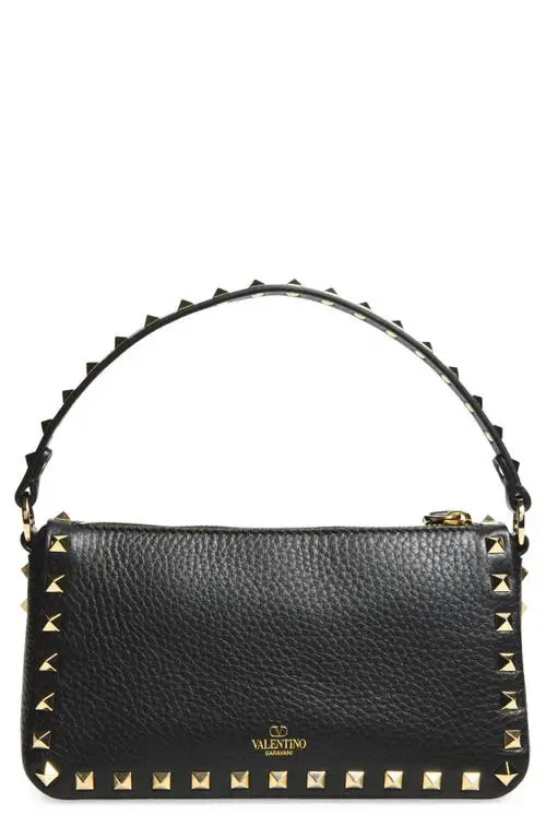 Valentino Garavani Small Rockstud Leather Shoulder Bag - Black
