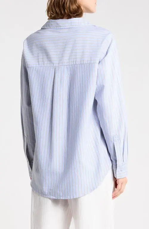 BEACHLUNCHLOUNGE Oversize Cotton Button-up Shirt - Campus Blue