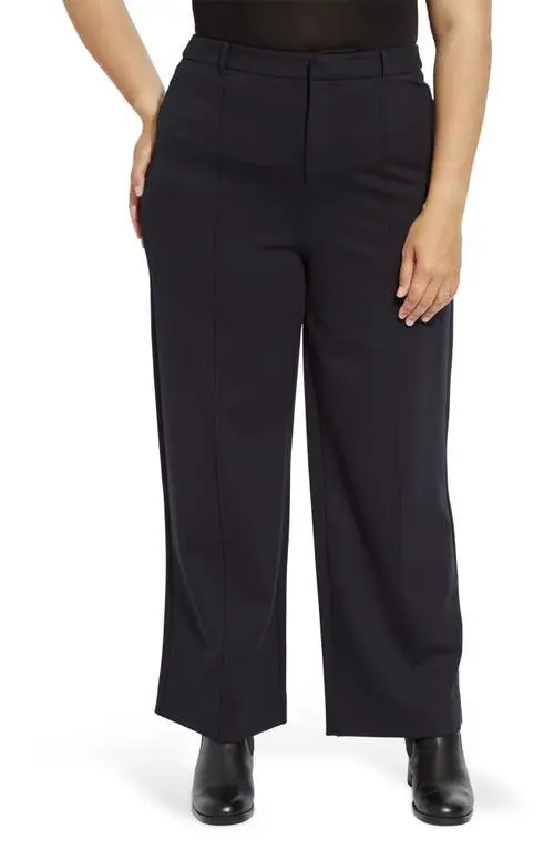 Lyssé Nadia High Waist Wide Leg Ponte Trousers - Midnight
