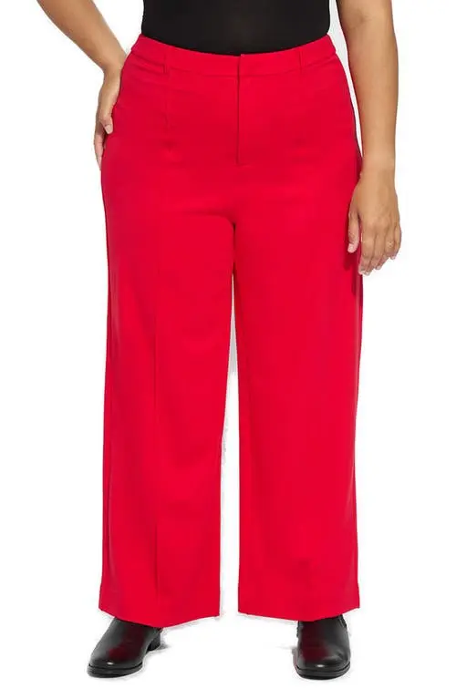 Lyssé Nadia High Waist Wide Leg Ponte Trousers - Rouge