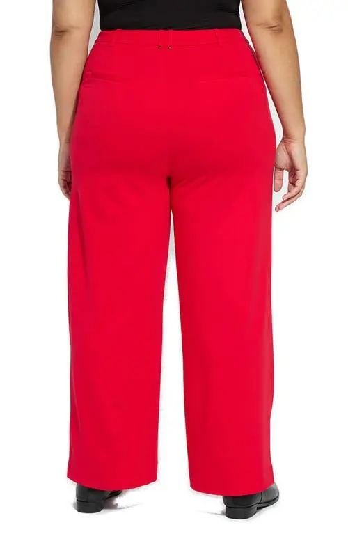 Lyssé Nadia High Waist Wide Leg Ponte Trousers - Rouge