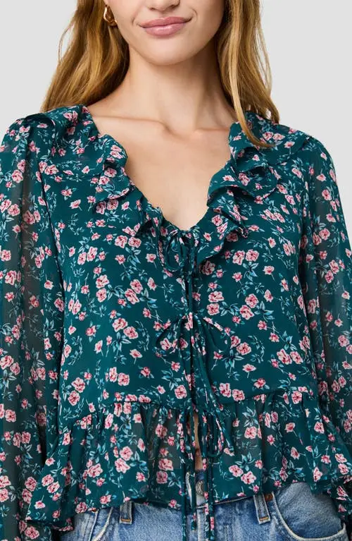 French Connection Marina Silky Chiffon Peplum Top