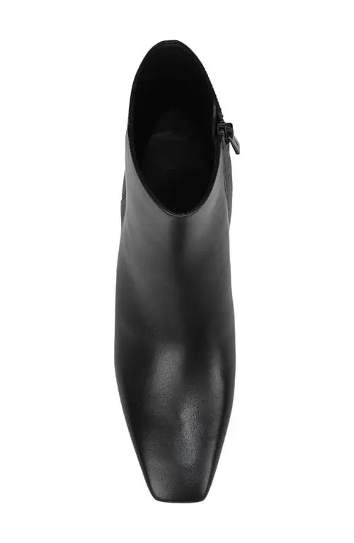 Vince Lilith Leather Bootie With Squared Toe And Side Zip - Black