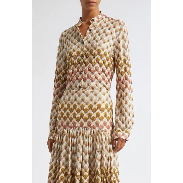 Missoni Metallic Lace-knit Button-up Shirt - S30ga