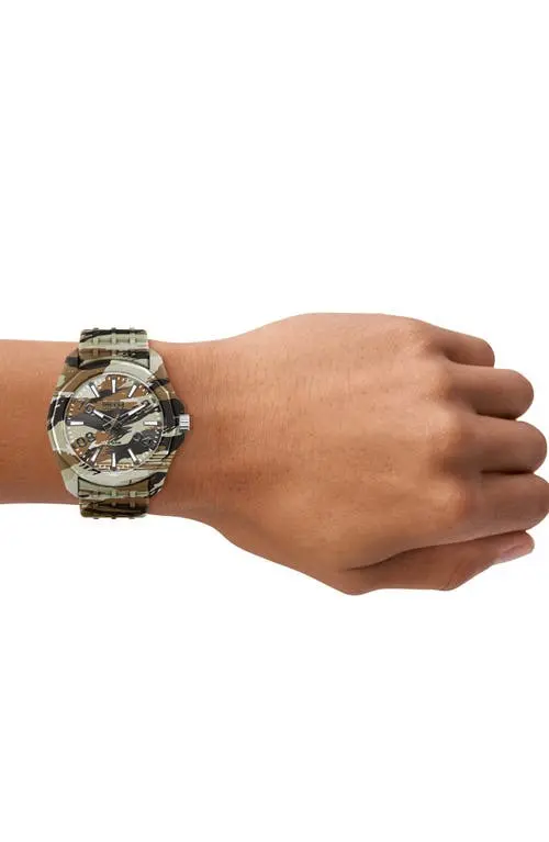 DIESEL® Stinger Camo Quartz Silicone Strap Watch