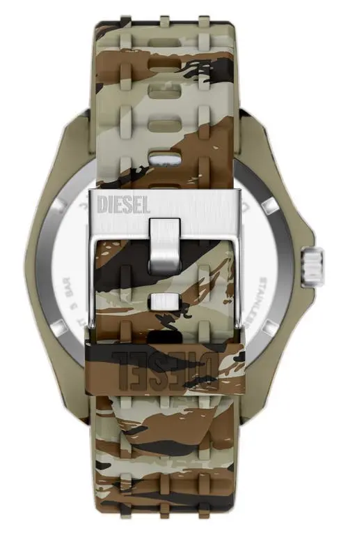 DIESEL® Stinger Camo Quartz Silicone Strap Watch