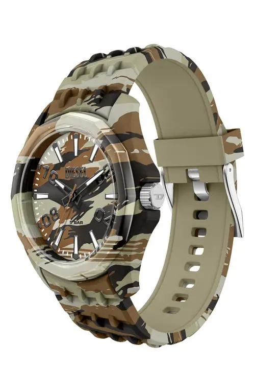 DIESEL® Stinger Camo Quartz Silicone Strap Watch