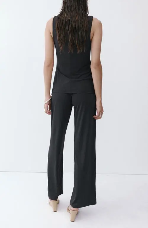 Mango Sleeveless Wide Leg Jumpsuit With Resin Detail