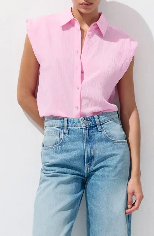 Mango Embroidered Striped Shirt